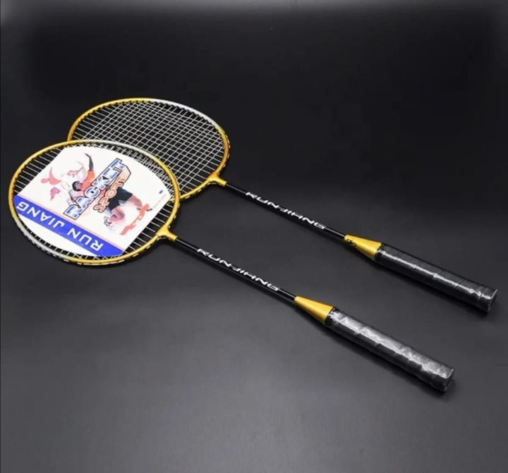 02nos High quality Badminton Racket with (FREE 2 Shuttlecocks) -GOLD ...