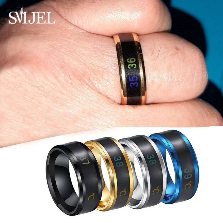 Smart Sensor Body Temperature Ring Man Women Multifunctional Stainless ...