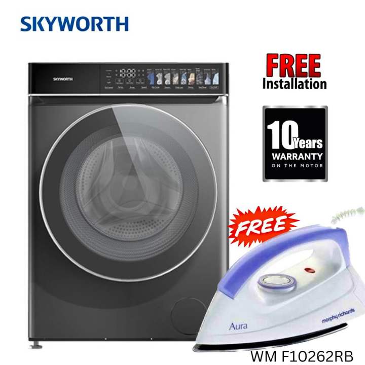 Skyworth 10 Kg BLDC Inverter Front Loading Fully Automatic Washing ...