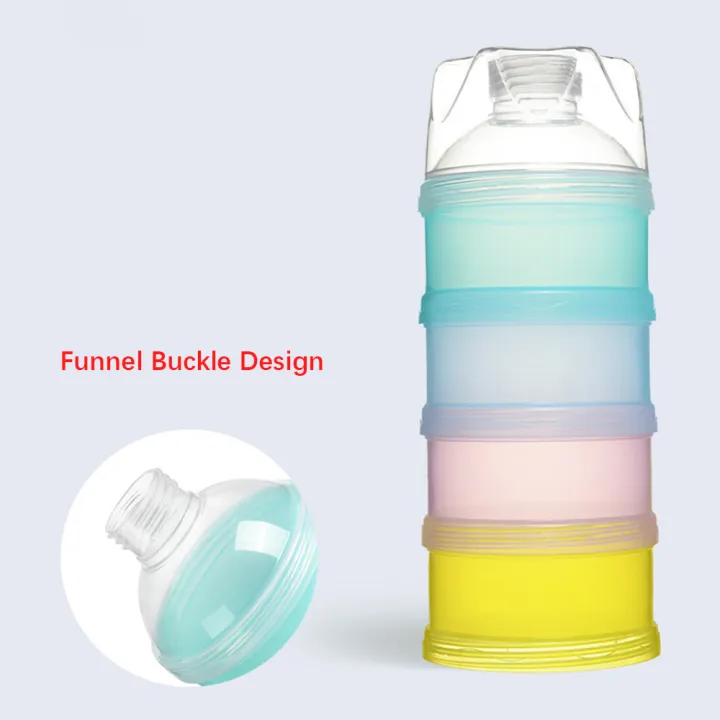 4 Grid portable multi-color milk powder box container for toddlers Baby ...