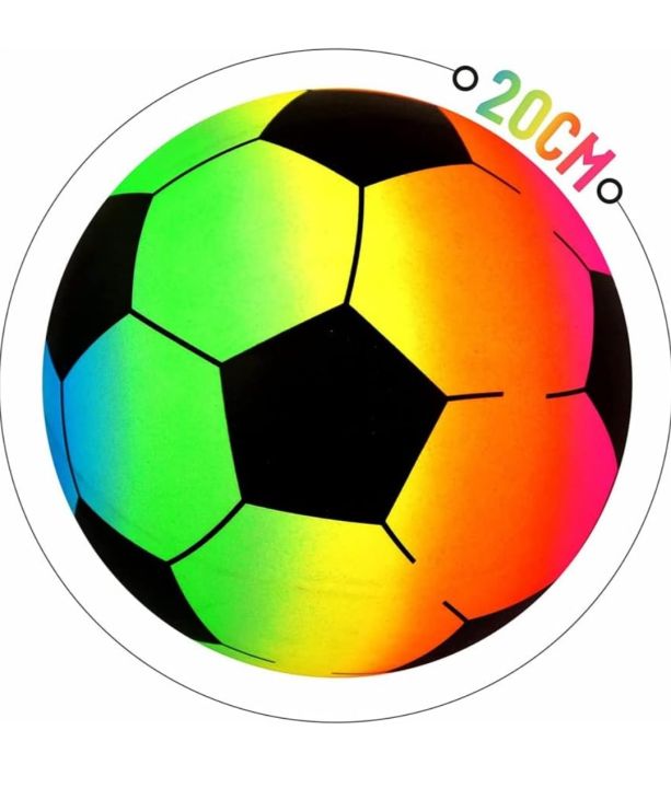 PVC Rainbow Football + 1 Nozzle, Single Un-inflated Plastic Rainbow ...