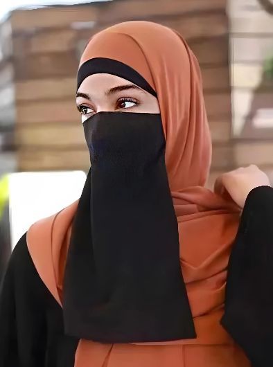 crinkle shiffon Half Niqab Patti Colors , 1 PC Half Hijab patti ...