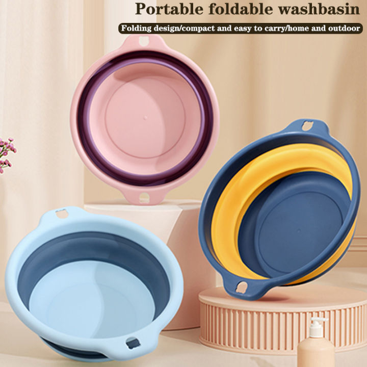 Portable Foldable Laundry Basin Plastic Travel Folding Wash Basin Safe ...
