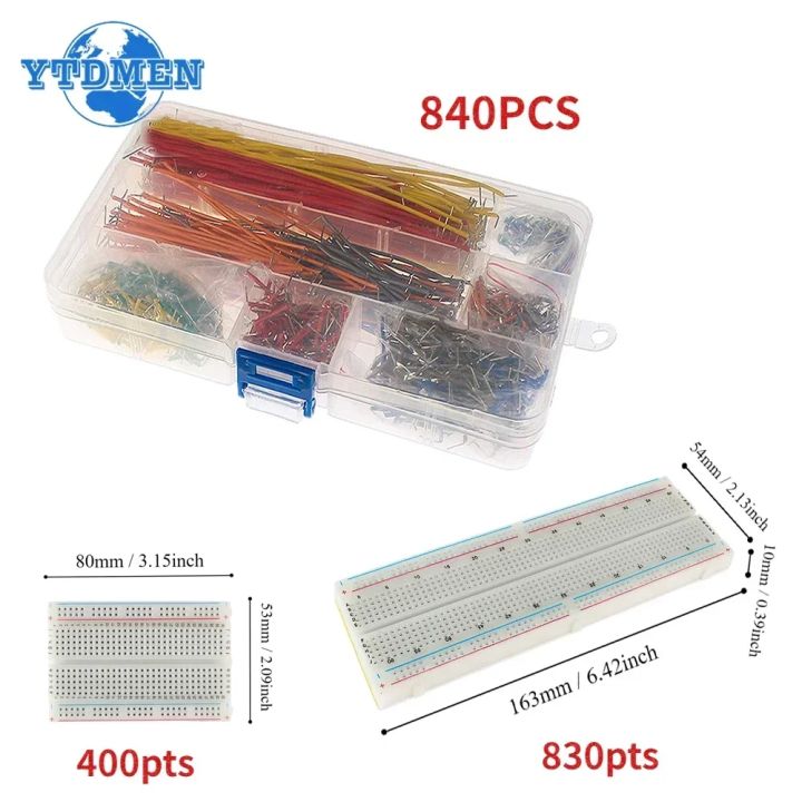 Breadboard Jumper Cable Wire Kit MB102 400 830 Tie Breadboard 14 Different Lengths Jumper ...