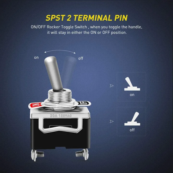 Heavy Duty Rocker Toggle 2Pin 15A 250V 20A 125V Car Boat Rocker Toggle ...