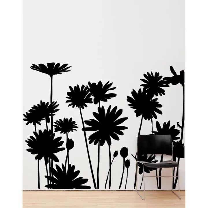 LARGE DAISIES FLOWERS WALL DECAL STICKER (2 Ft X 4 Ft) | Daraz.pk