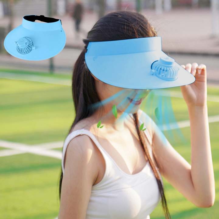 Sun Protection Head Cap Rechargeable Fan 3 Adjustable Speeds | Daraz.com.np