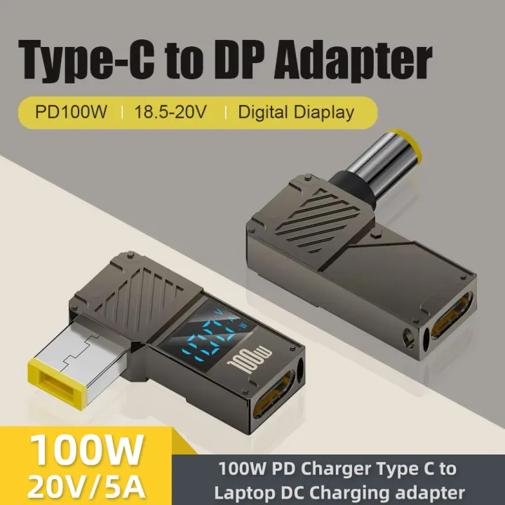 PD100W Type-C to DC Plug Converter USB C to DC Laptop Charging Adapter ...