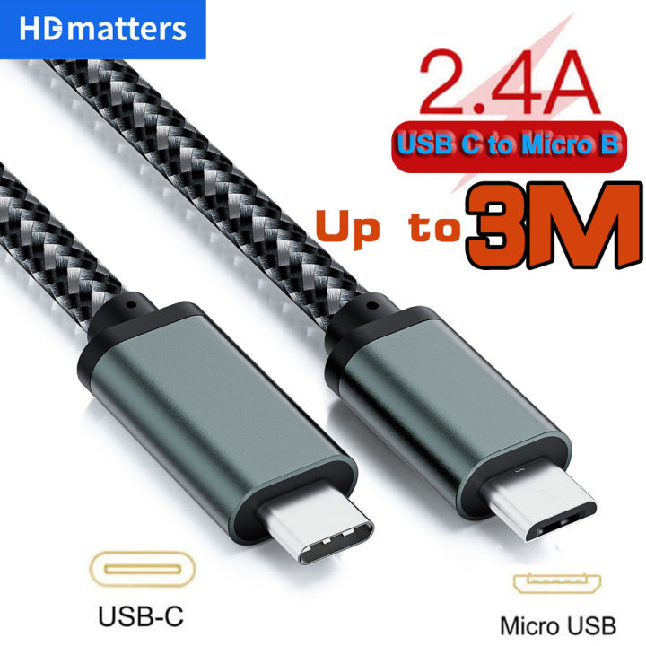 Short USB C to Micro USB Cable USB-C Type C to Micro B USB 2.0 OTG Data ...