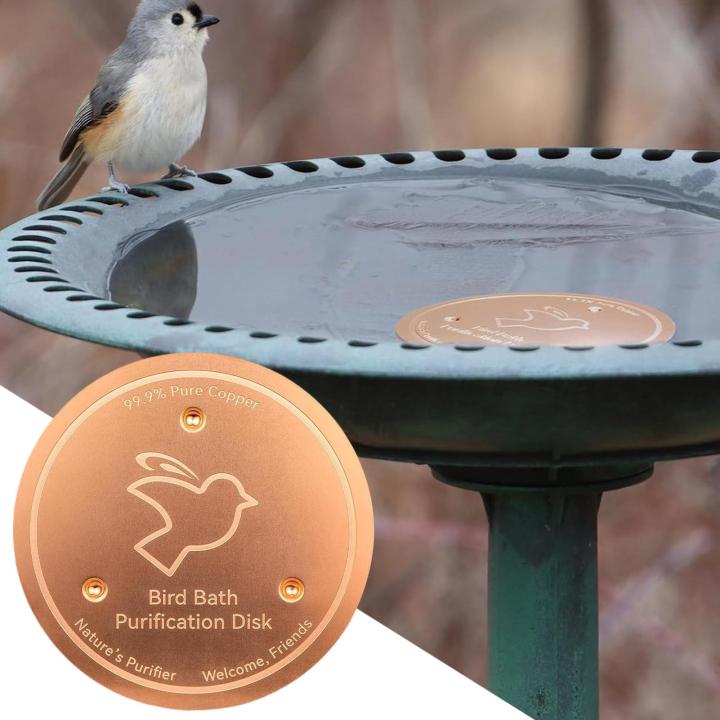 Metal Birds Bath Tray Copper Bird Bath Disk Outdoor Feeder Cleaning ...