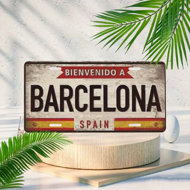 Decorative personalized aluminum license plate, Welcome to Barcelona ...