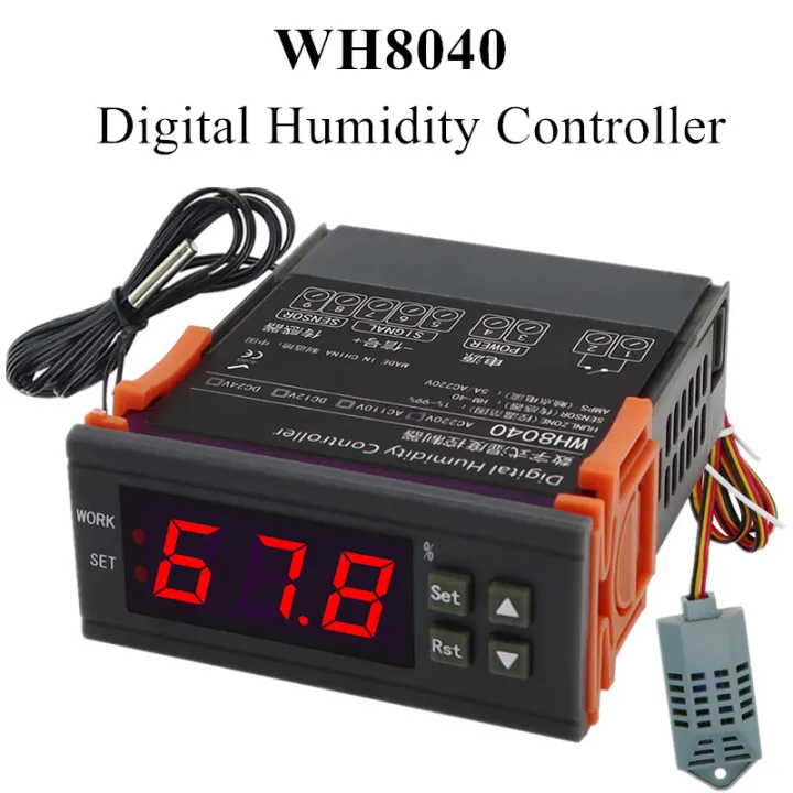 WH8040 Digital Humidity Controller 12V 24V AC 220V Air Humidity Control ...
