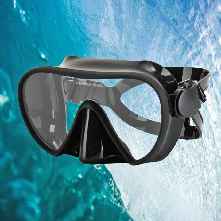 Scuba Diving Snorkeling Frameless Mask Perfect Seal Silicone Skirt Panoramic View Tempered Glass ...