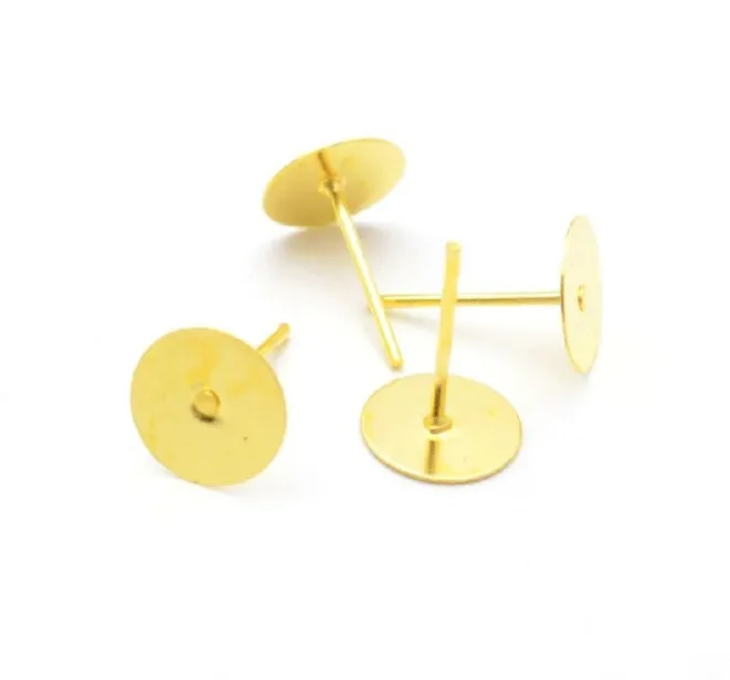 10, 20, 50 PCs of Blank Post Flat Round Earings Stud Pins for Earing ...