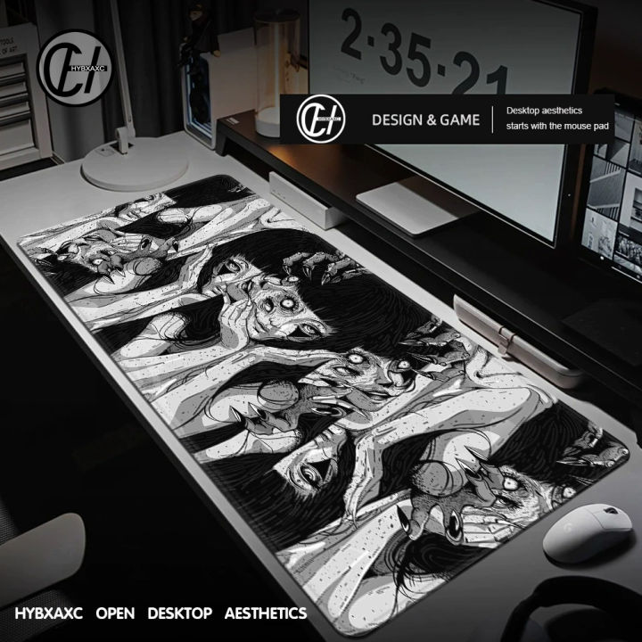 Black and white Mouse Pad Cute HD Desk Pad Extended Gaming Keyboard ...