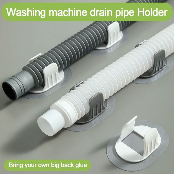 5pcs Plastic Pipe Clamp Hooks Cable Clips Self-adhesive Washing Machine ...