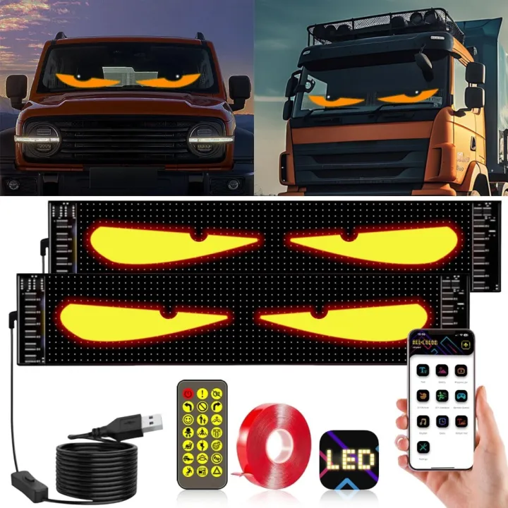 Car Flexible LED Display Soft Screen Devil Eyes Light Programmable ...