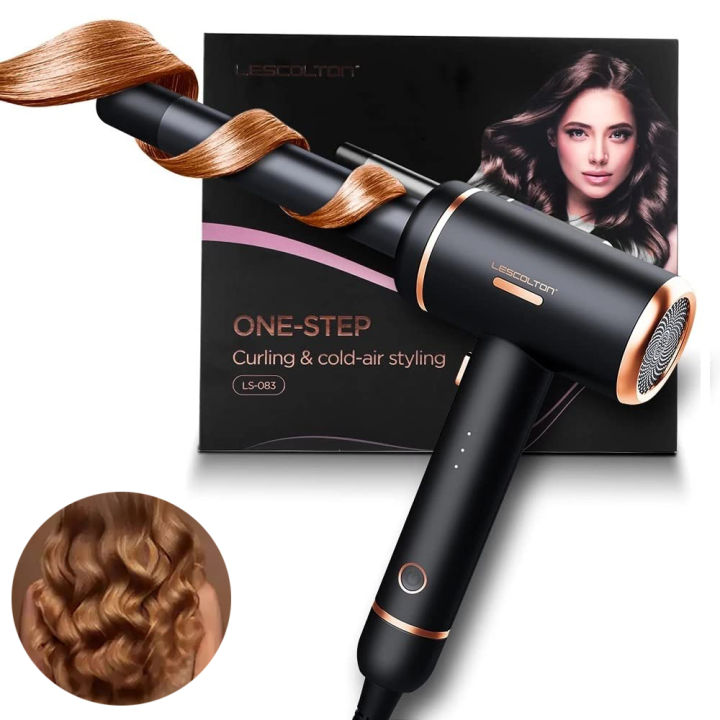 LESCOLTON Automatic Cold Air Curling Irons 2 In 1 High-speed Hair ...