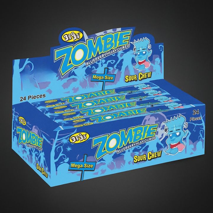 Zombie Blueberry Flavoured Chew Pack of 24 PCs – Juicy Fruity Chewy ...