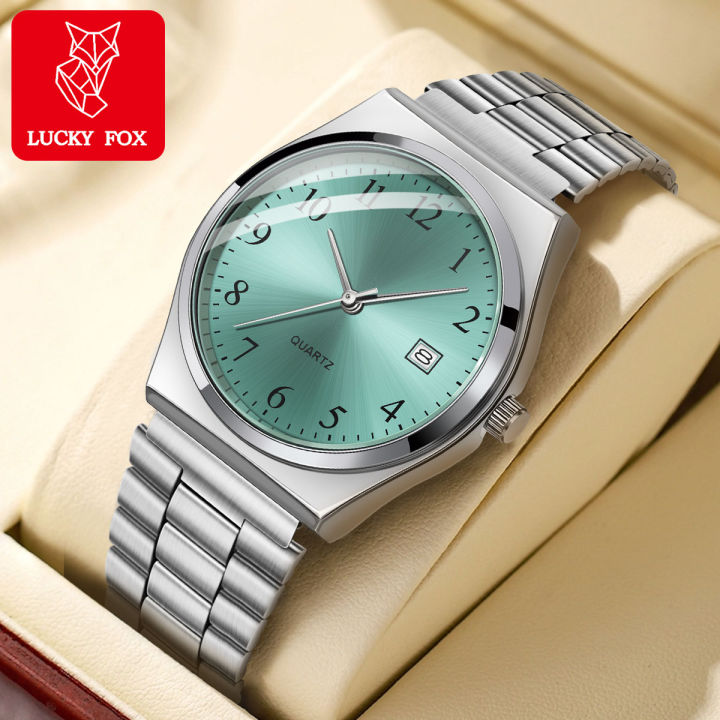 LUCKY FOX - Stylish & Minimalist Stainless Steel Wristwatch with Black ...