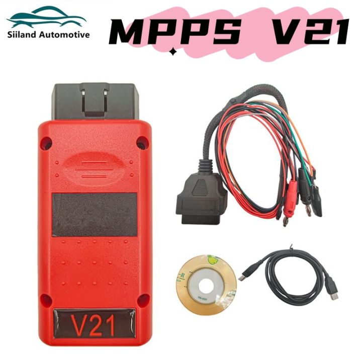 MPPS V21 Unlocked Infinite Reset High Quality Version Full Chip with Breakout Tricore Cable OBD2 ...
