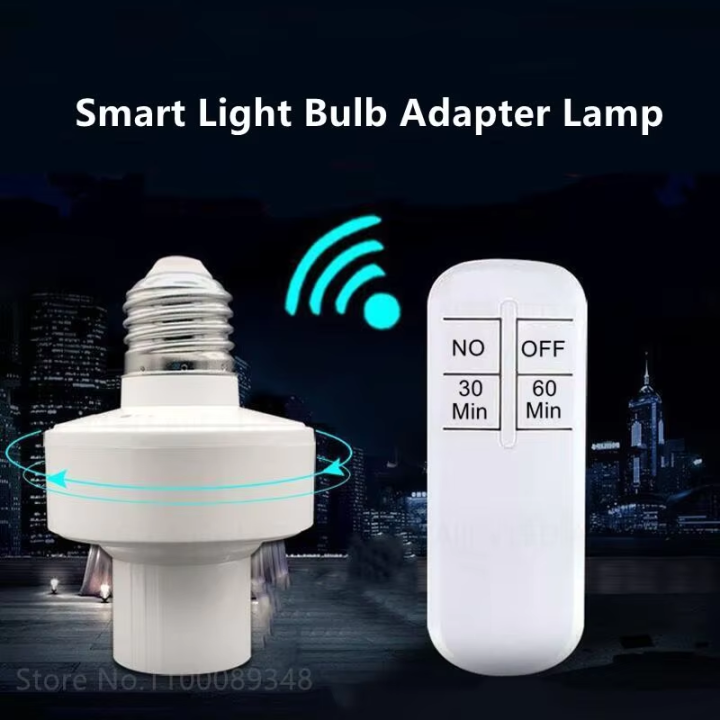E27 Smart Remote Control Light Switch Wireless LED Lamp Timer Holder ...