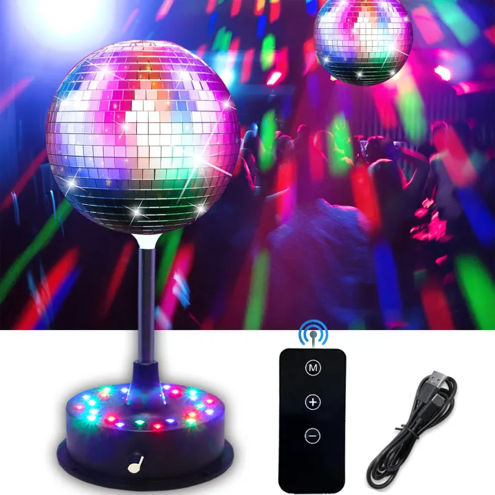 Remote Control 6 Inch Rotating Mirrors Disco Ball Light with 5RPM-9RPM ...