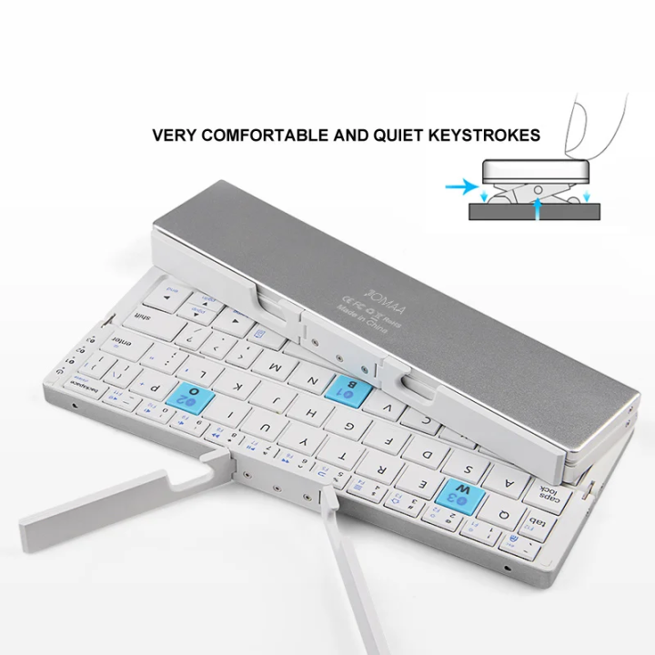 BOW Foldable Keyboard Wireless Bluetooth Folding Keyboard With Stand ...