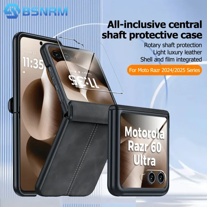 for Motorola Razr 60 2025/Razr 50 2024，Hinge Protection，Ultra Thin PU ...