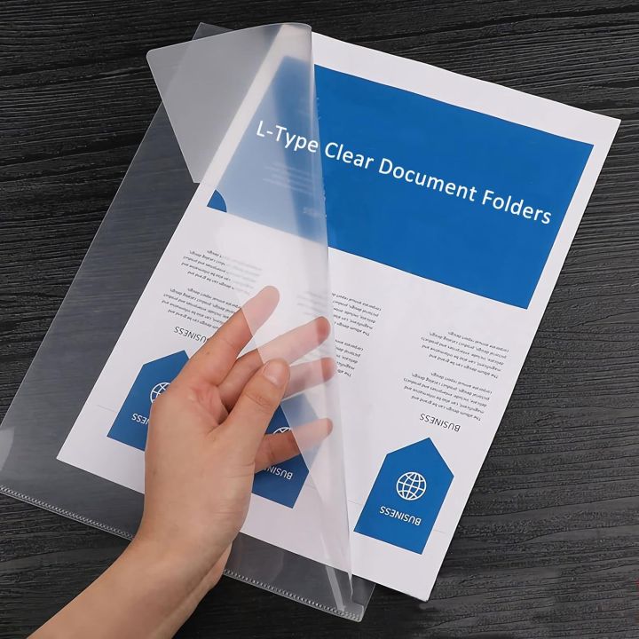 10-100Pcs L-Type Plastic Clear Paper Sleeves Protector Resume File ...