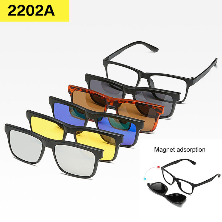 6 In 1 Custom Men Women Polarized Optical Magnetic Sunglasses Clip ...