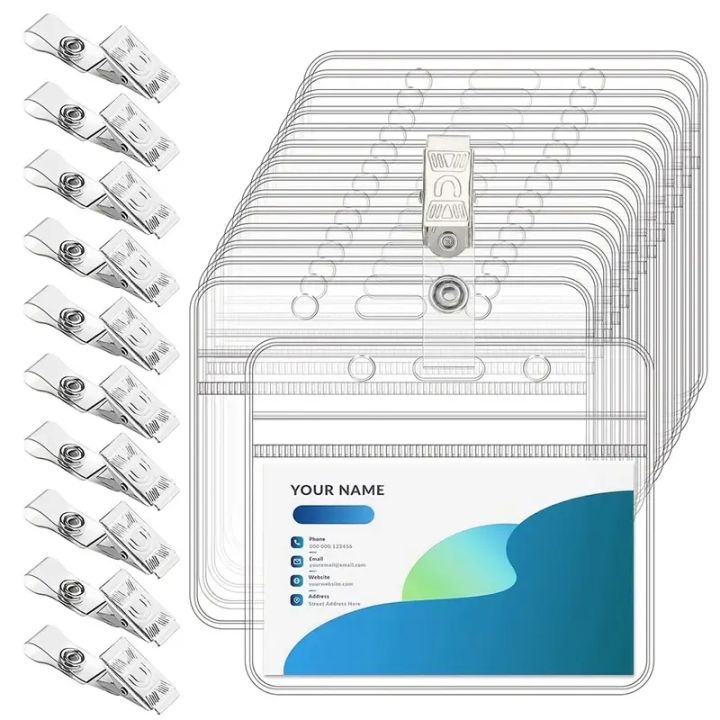 transparent waterproof soft chest card holders for guest work IDs ...