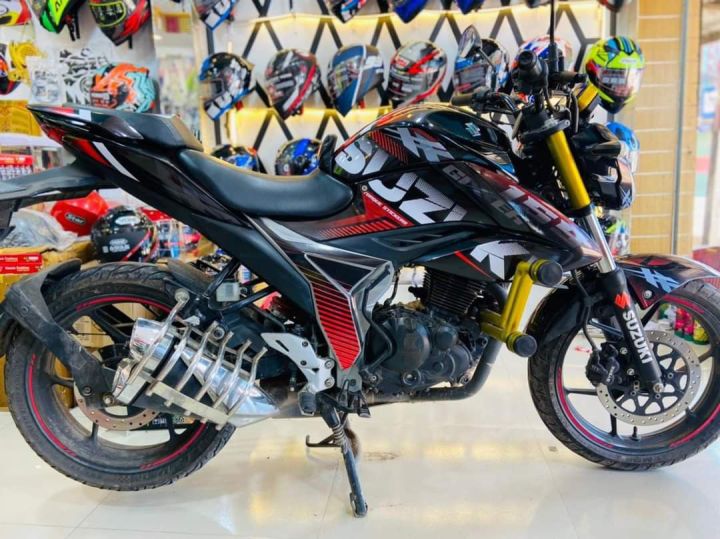 Suzuki Gixxer fi red black decals sticker set | Daraz.com.bd