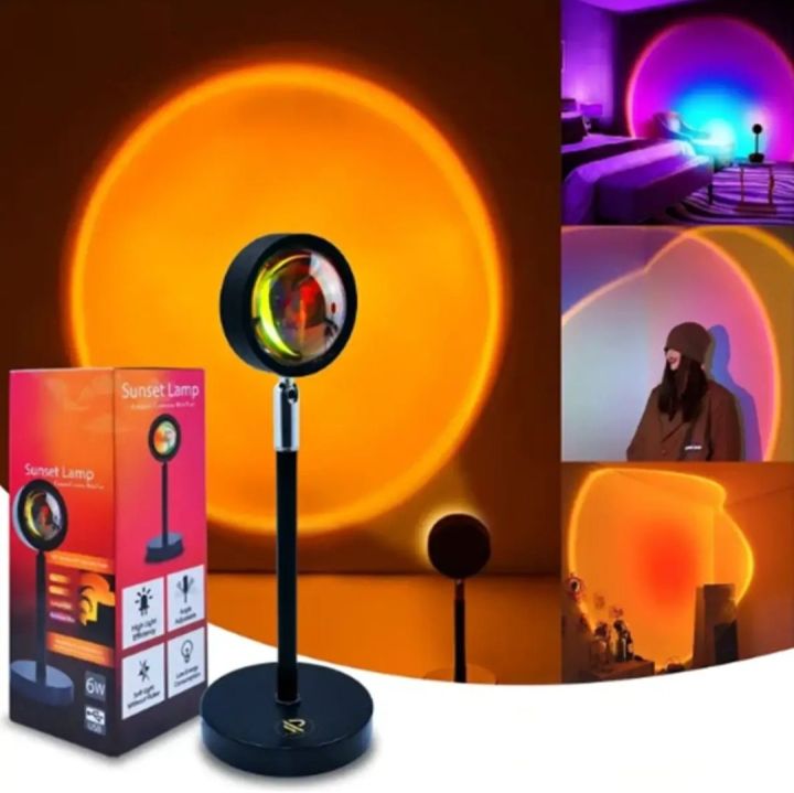 Remote Control RGB Sunset Lamp Projector 16 Colors Changing RGB ...