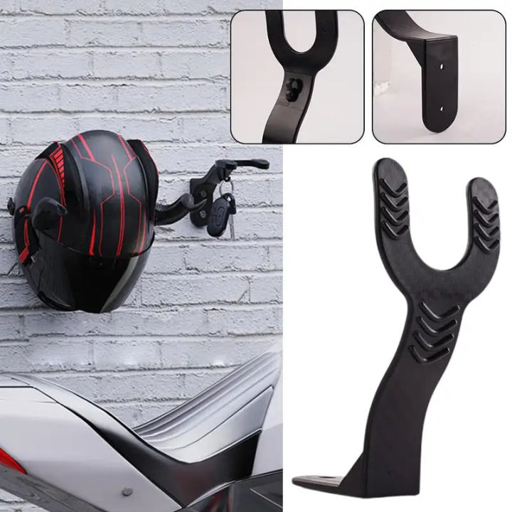 Helmet Rack Wall Mounted Wall-Mounted Helmet Rack for E-Bike/Motorcycle No-Drill Safety Hook ...