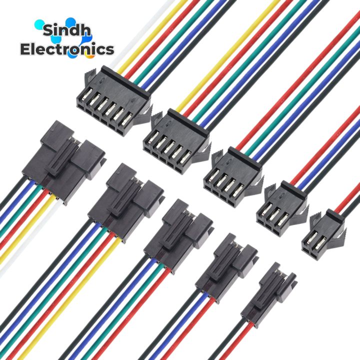 Pair of JST SM 2/3/4/5/6 Pin Connectors Male & Female Plug & Socket Cable Wire | Daraz.pk