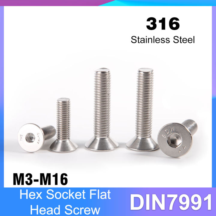 DIN7991 A4-70 M3 M4 M5 M6 M8 M10 M12 M16 316 Stainless Steel Hexagon Hex Socket Flat Countersunk ...