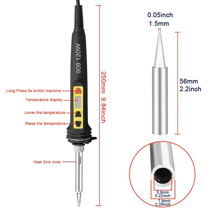100W 120W 150W Digital Soldering Iron Set Kit Repair Welding Tool Set ...