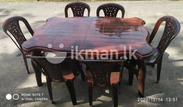 Nippon Plastic Table with 6 Chiars | Daraz.lk