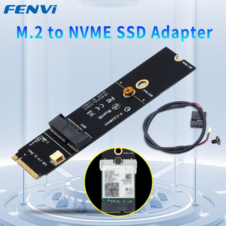 FENVI NGFF M.2 A+E Key To NVMe PCI Express SSD Port Converter Adapter F ...
