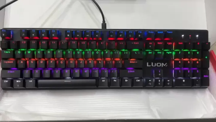 Mechanical Keyboard Lm-110 Lum ,Blue Switch, 104-Key RGB Backlit Gaming ...