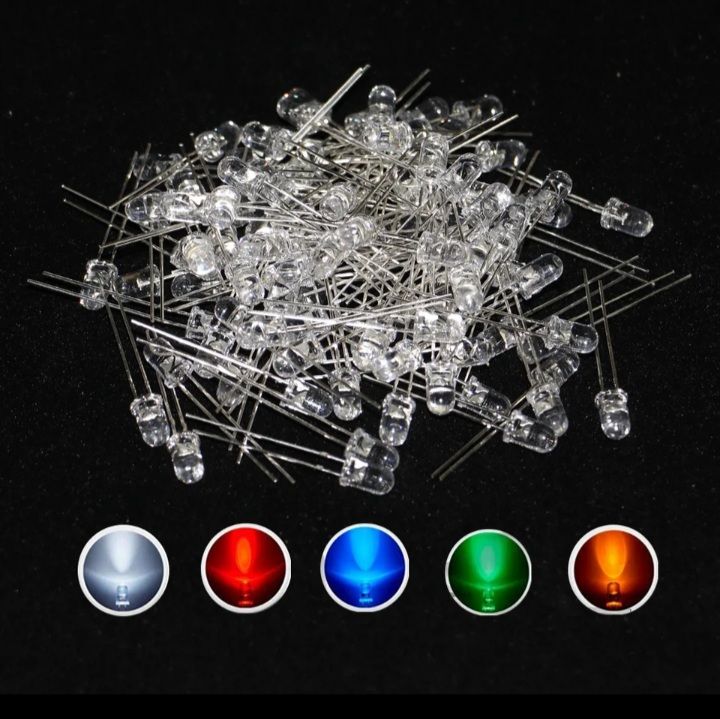 500Pcs F5 5mm LED Diodes Light Emitting Diode Lamp Assorted Kit 2 pin ...