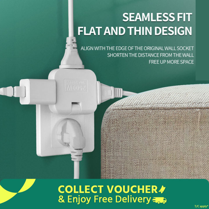 3-in-1 Multi Plug Adapter Socket | EU to BD Converter | 180° Rotating ...