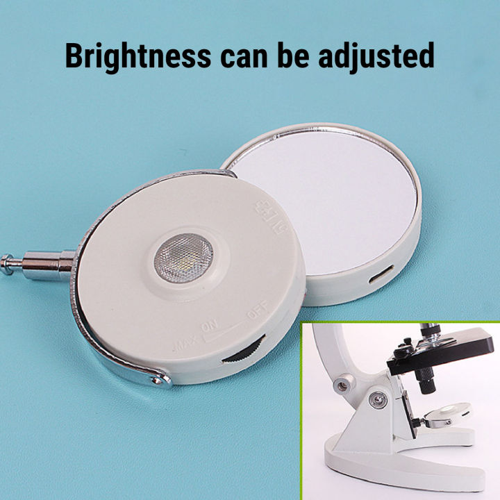 LED Microscope Light Biological Microscope Lamp with Mirror Stepless ...