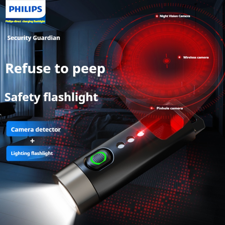 Philips EDC Flashlight with Camera Detector LED Rechargeable Mini EDC ...