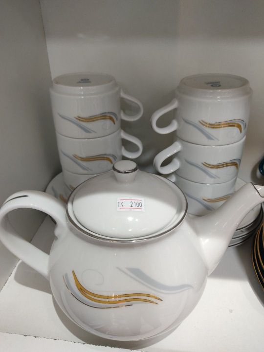 Tea Cup Set of Six Pieces With Tea Pot | Daraz.com.bd