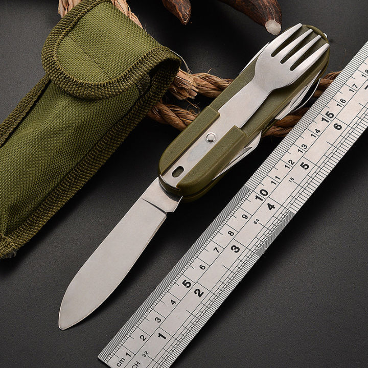 7in1 Multi Function Outdoor Diner Stainless Steel Folding Fork Knife ...
