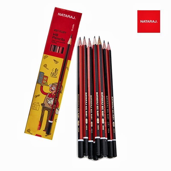 Nataraj Ruby Red HB Pencil 12 PCs | Daraz.lk