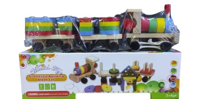 Wooden Toys Geometric Building Block Car | Daraz.lk