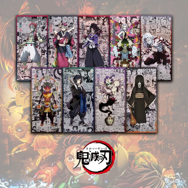 Demon Slayer Anime 9 Pieces Poster Set Of Upper Moons Demons Kokushibo ...
